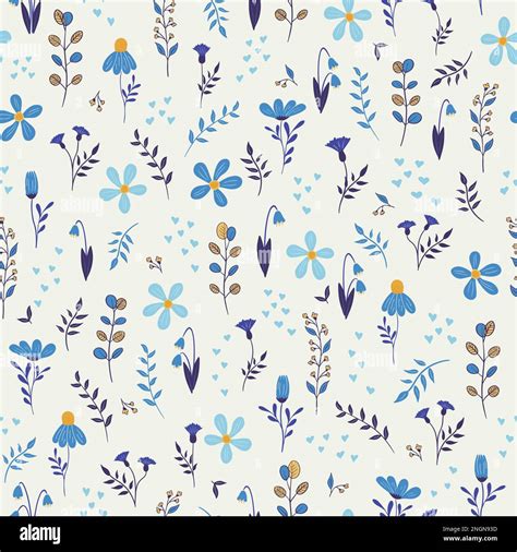 seamless vector repeat pattern cute cartoon flowers great for
