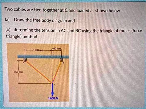 Solved Two Cables Are Tied Together At C And Loaded As Shown Below A
