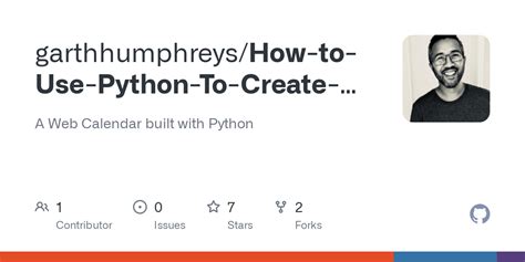 GitHub Garthhumphreys How To Use Python To Create A Beautiful Web Calendar A Web Calendar