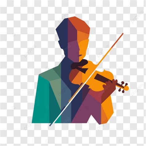 바이올리니스트 벡터 일러스트 레이 션 흰색 배경에 바이올린 연주자의 단순한 다채로운 아이콘 그림자 없음 작은 프레임 중앙 Png 일러스트 및 벡터 에 대한 무료