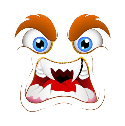 Cartoon Angry Monster Face Royalty Free Stock Image Storyblocks