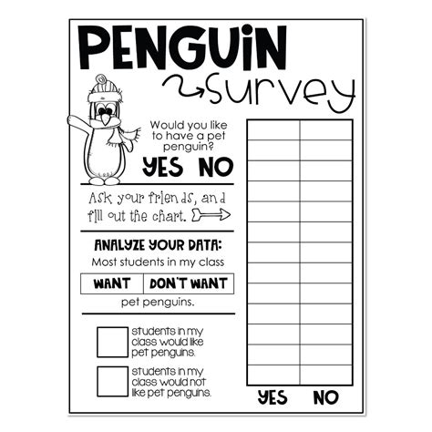 penguins unit penguin survey lucky little learners