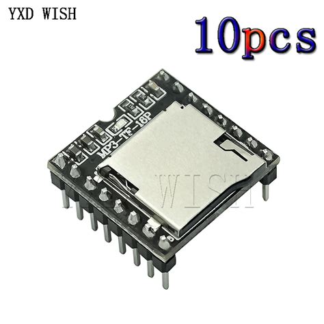 10Db Dfplayer Mini Mp3 Lejátszó Modul Hangdekódlap Támogató Tf Kártya U Disk Io Soros Port