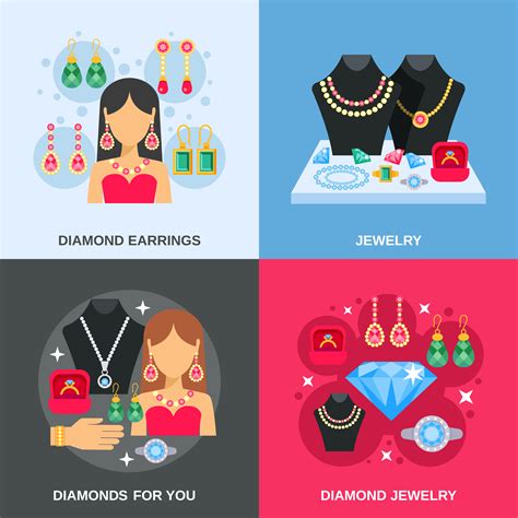 Jewelry Concept Icons Set 467744 Vector Art At Vecteezy