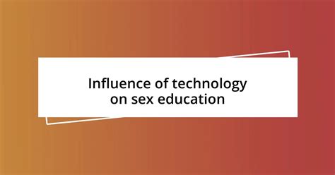 My Thoughts On Sex Education Today Titbits Ca