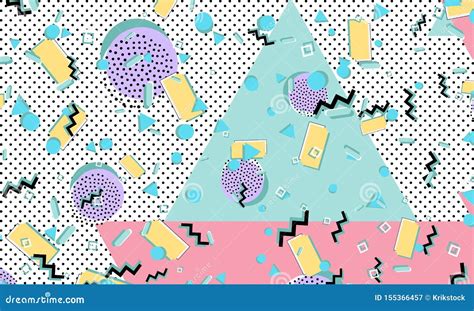 Teste Padr o De Memphis Formas Geom tricas Estilo Do Moderno Ilustração