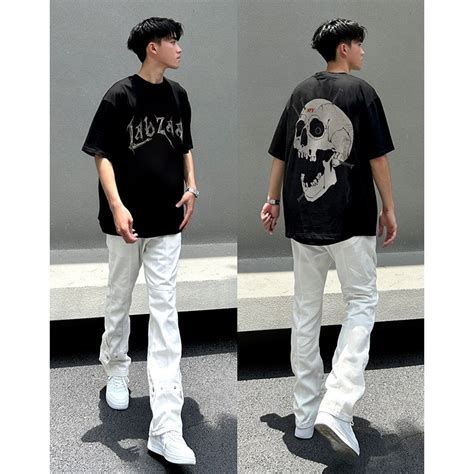 Jual T Shirt Atasan Baju Kaos Oversize Pria Hitam Dewasa Distro Lengan