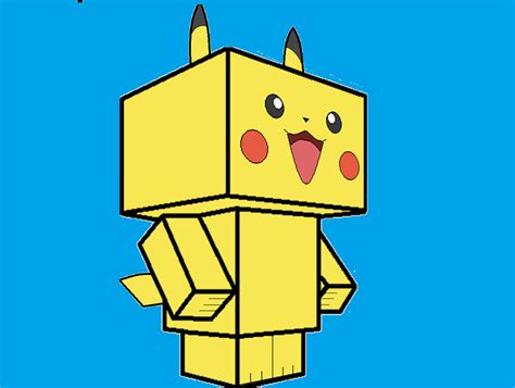 Pikachu Cubecraft 3d Kağıt Maket Sanatı