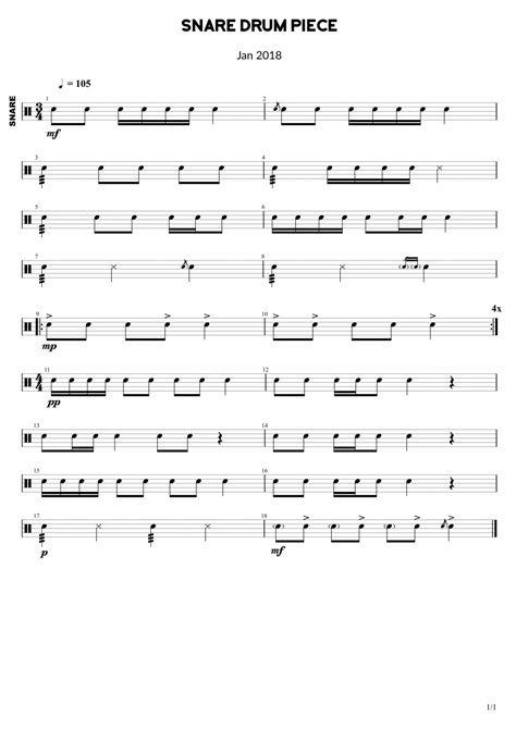 Snare Drum Sheet Music Archives Learn Drums For Free