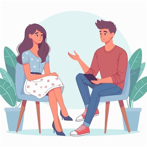 Premium Vector Vector Illustration Of Man And Woman Talking In Flat