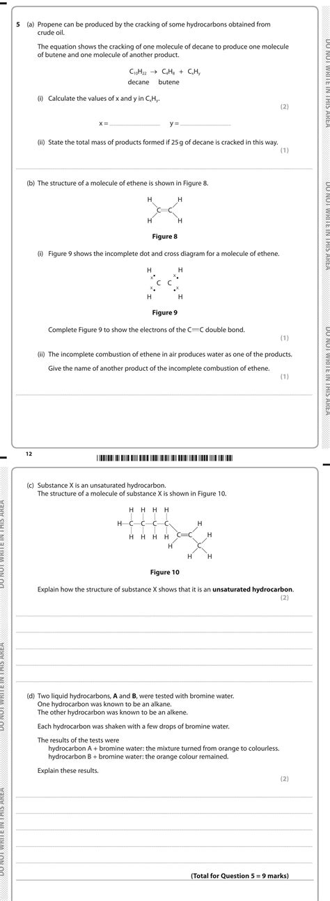 Gcse Edexcel Chemistry Unsaturated Hydrocarbons Propenes Can Be