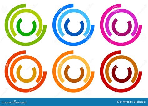 Colorful Circle Logo Icon Templates Concentric Segmented Circl Stock