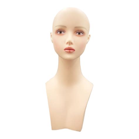 Ehjre Bald Mannequin Head Long Neck Lightweight Realistic For Necklace