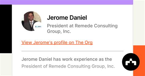 Jerome Daniel President At Remede Consulting Group Inc The Org