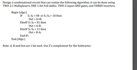 Solved Design A Combinational Circuit That Can Realize The Chegg