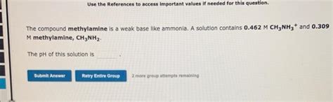 Solved The compound methylamine is a weak base like ammonia. | Chegg.com