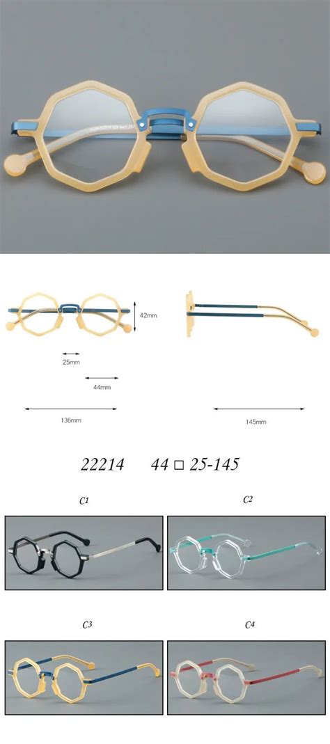 Polygon Acetate Retro Eyeglass Frames Personality Women Men Bohemian