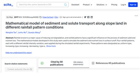Mathematical Model Of Sediment And Solute Transport Along Slope Land In