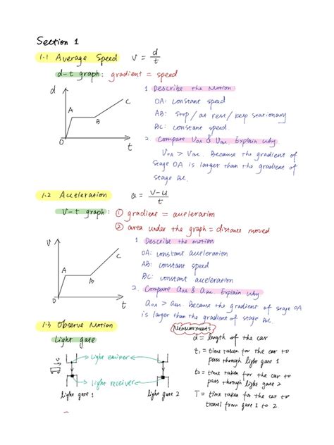 Igcse Physics Section 1 Notes Pdf Force Momentum