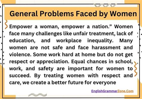 Write An Essay On General Problems Faced By Women