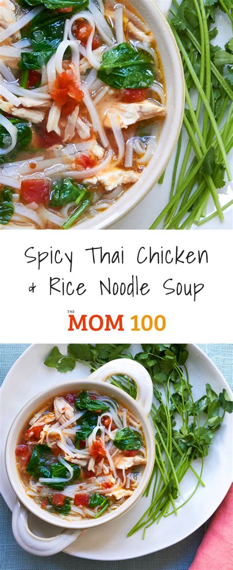 Spicy Thai Chicken And Rice Noodle Soup Recipe — The Mom 100