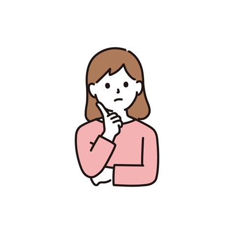 考え事をする女性のイラスト｜フリーイラスト素材集 ソコスト Creative Drawing Prompts Noritake