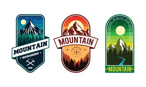 Mountain Labels And Badge Design Vector Art At Vecteezy