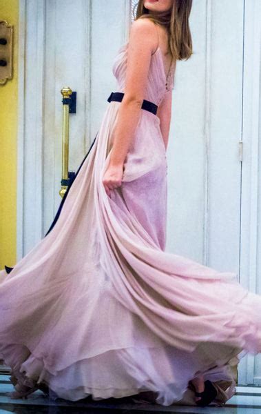 Macloth Straps V Neck Chiffon Long Prom Dress Pale Pink Formal Evening