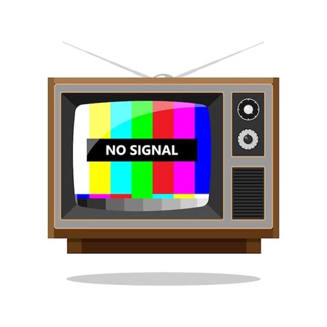 Retro Tv Attrappe Kein Signal Auf Dem Bildschirm Premium Vektor