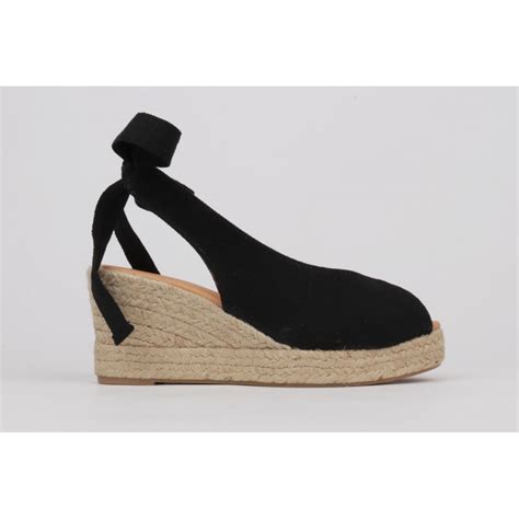 Women Wedge And Platform Espadrilles Sheila Black Canvas