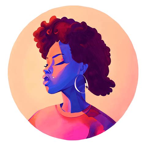 African American Girl With Closed Eyes · Creative Fabrica