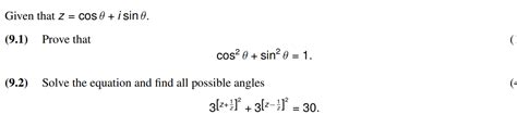 Solved Given that z cosθ isinθ Prove that Chegg