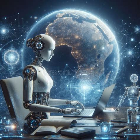 Futuristic Artificial Intelligence Cyborg Bionic Human Robotic Synthetic Android Cyberpunk