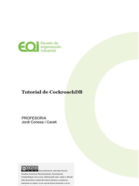 tutorial de cockroachdb pdf bases de datos grupo de computadoras