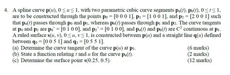 A Spline Curve Pu 0 ≤ U ≤ 1 With Two Parametric