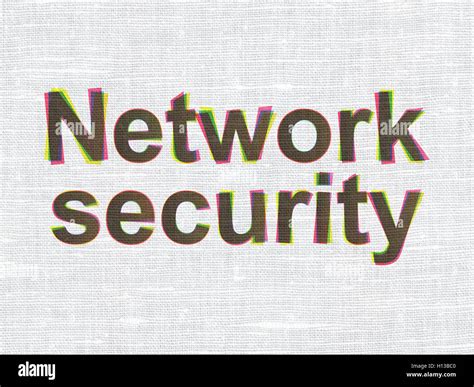 Security Concept Network Security On Fabric Texture Background Stock