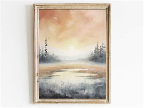 Aquarell Landschaft Druck Sumpf Kunstdruck Landschaft Etsy De