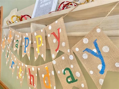 Happy Birthday Banner Happy Birthday Burlap Banner Happy Birthday