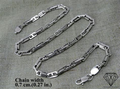 Mens Large Silver Anchor Chain Necklace Sterling Men Etsy