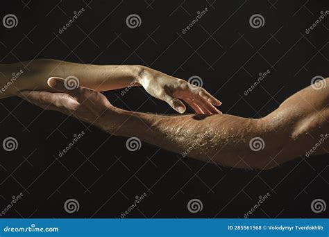 Reaching Touching Couple Hands Reach Hand Sensual Touch Fingers Two