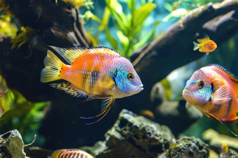 Cichlid Aquarium From Lake Malawi Premium Ai Generated Image