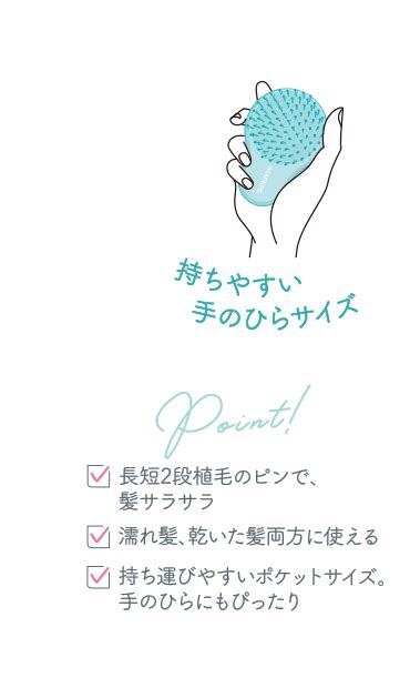 持ちやすい手のひらサイズのヘアブラシ「デタングリングブラシ【ポケットサイズ】」数量限定発売 ：newsandtopics Mapepeマペペ