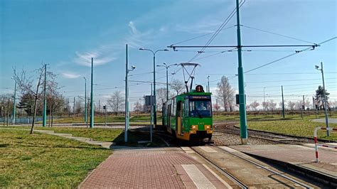 MPK Poznań Linia 1 kierunek Budziszyńska trasa zmieniona Konstal 105Na