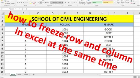 How To Freeze Row And Column In Excel Same Time Templates Sample Printables