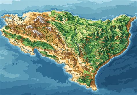 Detailed Shaded Relief Map Of Mexico With Colored Height Textures Stock