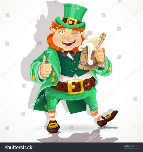 Cute Fat Leprechaun With A Pot Of Ale Foam Poster St Patricks Day
