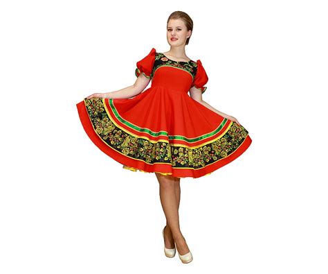 Русское народное платье для танца. Цвет красный. – купить оптом и в ...