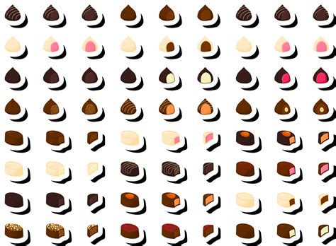 Illustration On Theme Beautiful Big Set Sweet Chocolate Candy Bonbon