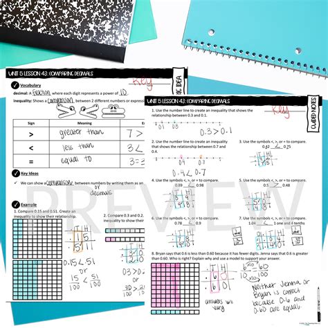 4th Grade Math Fractions And Decimals Guided Notes Unit Ccss Aligned The Teaching Files