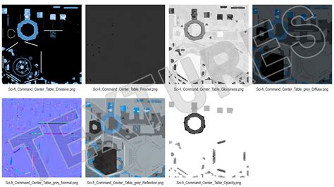 Grey Sci Fi Command Center Table 3d Model 59 3ds Blend C4d Fbx